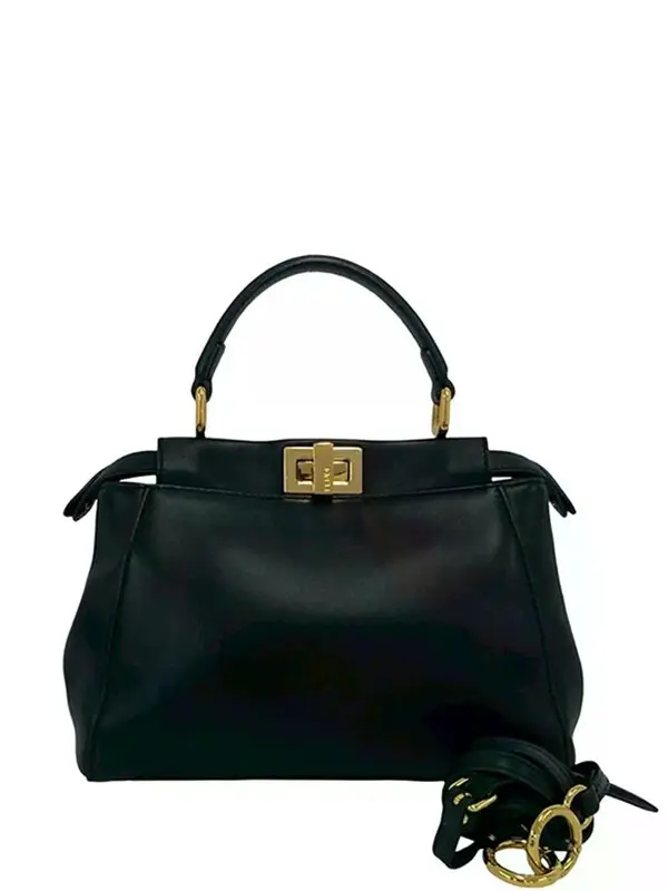 Fendi 2000-2026 Mini Leather Peekaboo Iconic Satchel