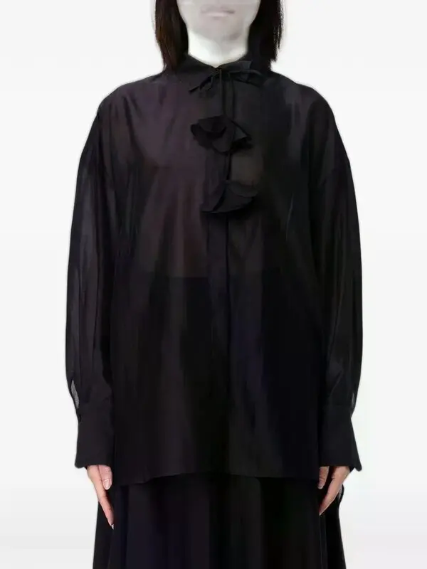 HANITA Floral-detail Chiffon Blouse