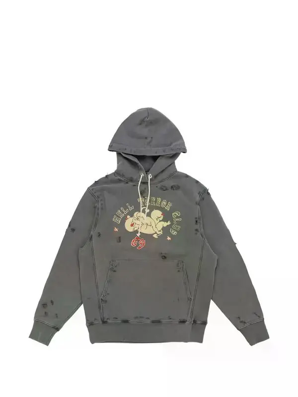 HTC LOS ANGELES Distressed Graphic-print Hoodie