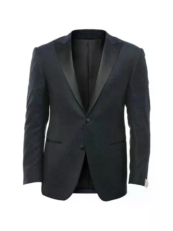 Corneliani Jacquard-pattern Satin-lapel Blazer