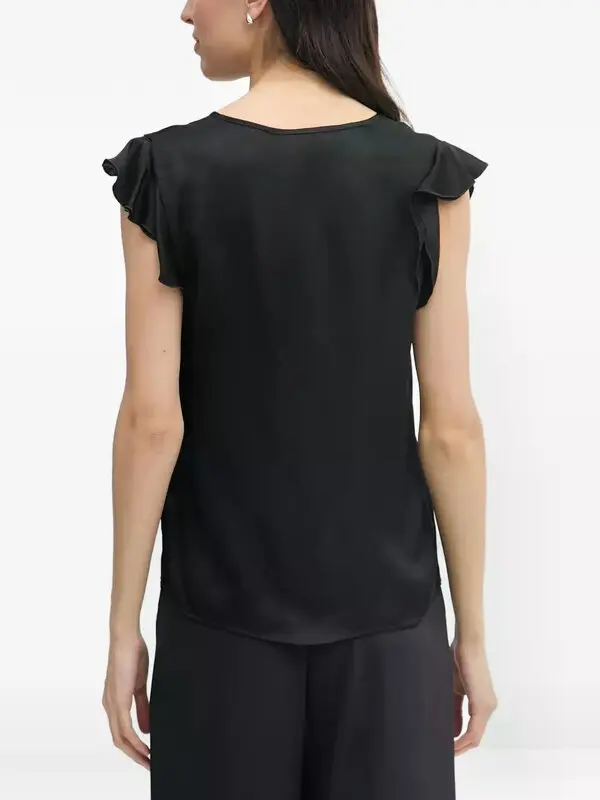 GAUDI Ruffle-sleeve V-neck Top