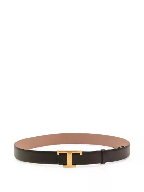 TOD'S T Timeless Reversible Leather Belt - Black