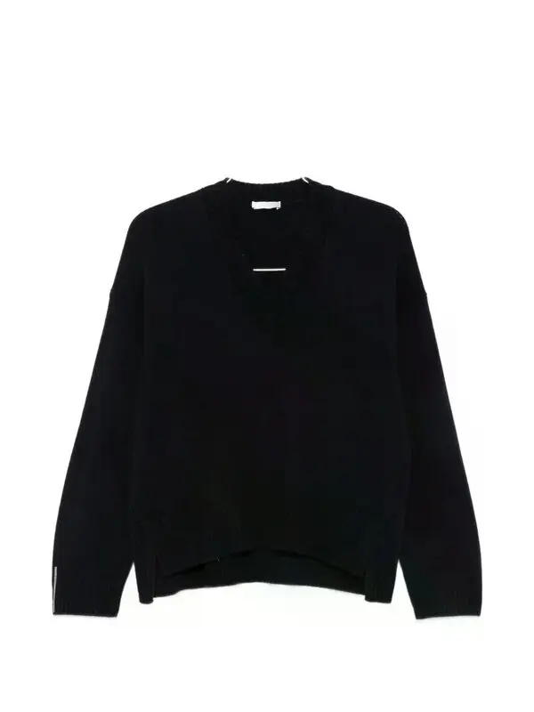 Peserico V-neck Ribbed-trim Jumper - Blue