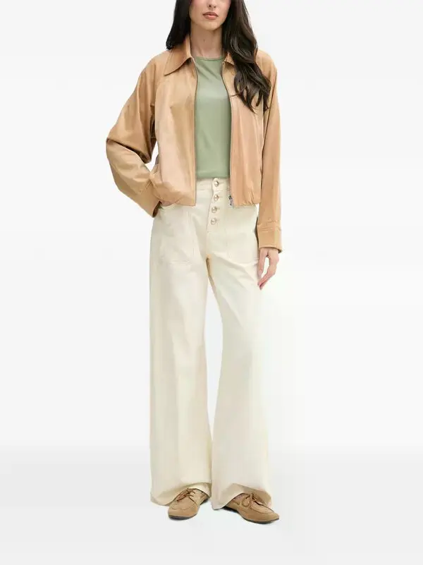 GAUDI Cream White Wide-leg Jeans