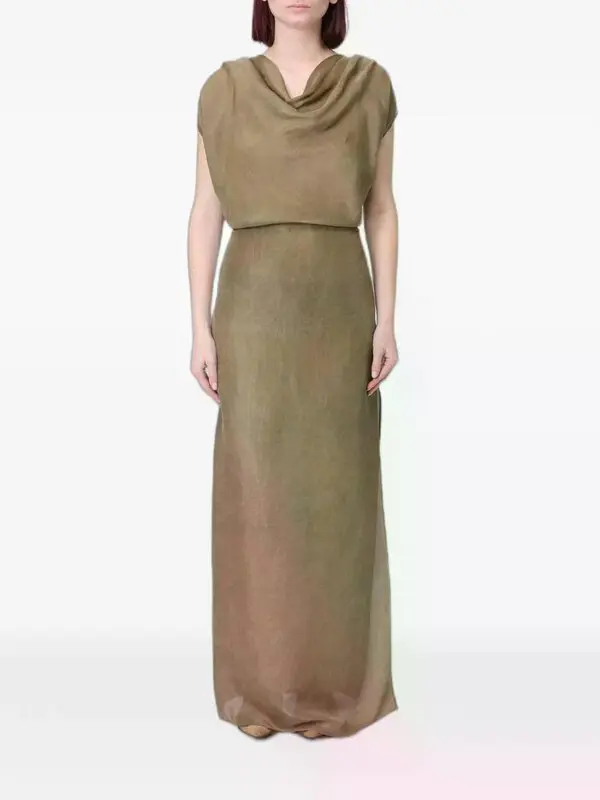 Ter Et Bantine Cowl Neck Silk Maxi Dress - Neutrals