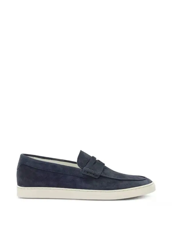 Brunello Cucinelli Suede Penny Loafers - Blue