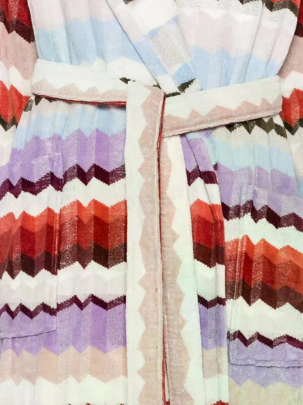 Missoni Zigzag-pattern Hooded Cotton Bathrobe
