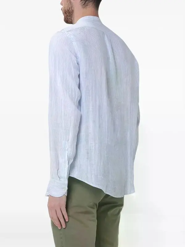 B.D.BAGGIES Striped Grandad-collar Shirt