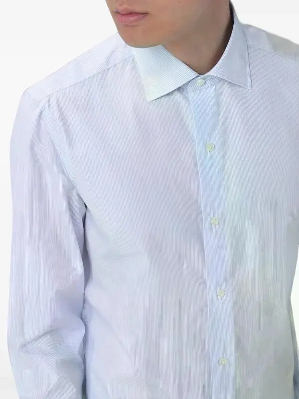 LUIGI BORRELLI Vertical-stripe Cotton Shirt