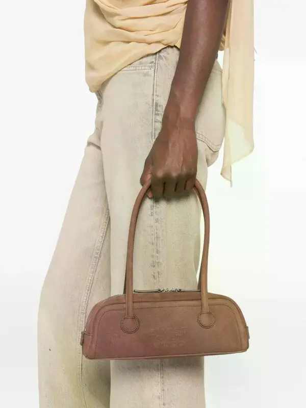 MARGESHERWOOD Embossed Logo Leather Tote Bag