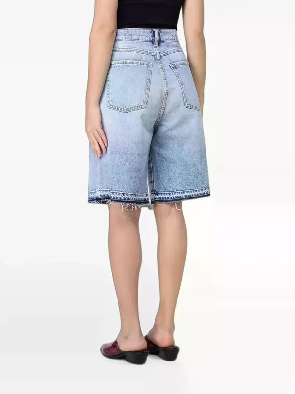 ICON DENIM LOS ANGELES Raw-edge Denim Shorts