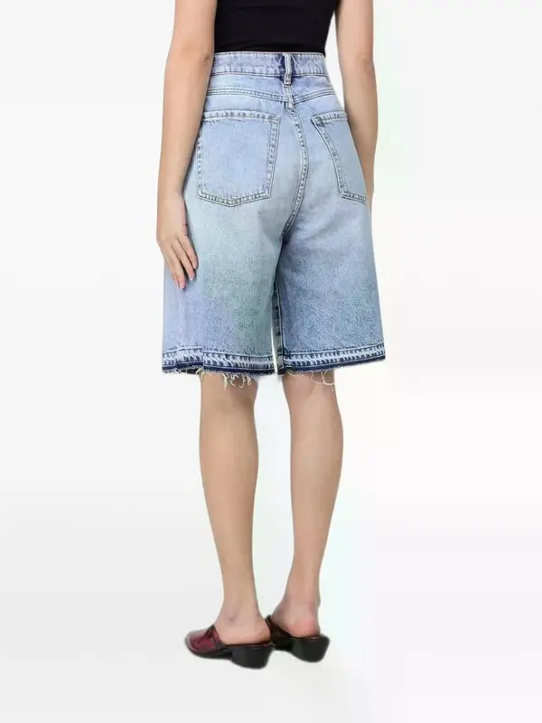 ICON DENIM LOS ANGELES Raw-edge Denim Shorts