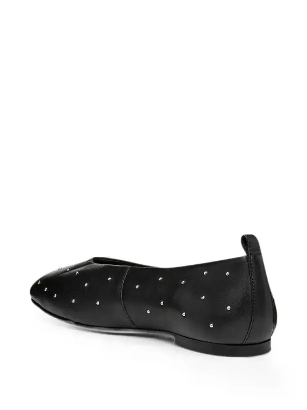 Geox Marsilea Stud-embellished Leather Ballet Flats - Black