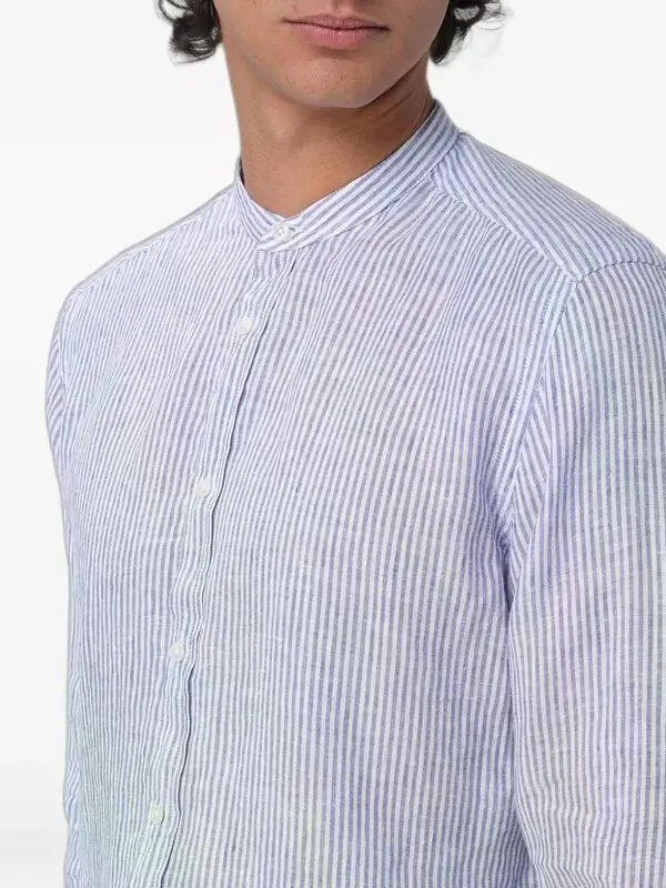 B.D.BAGGIES Striped Band-collar Shirt