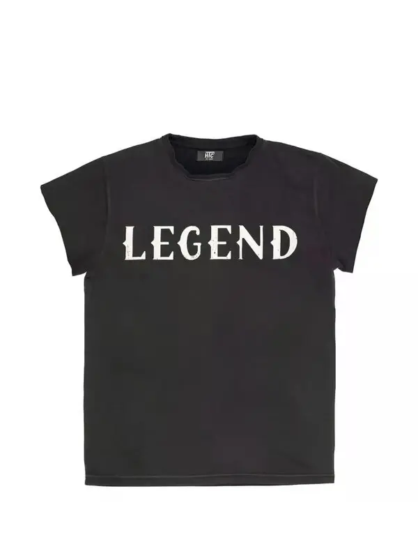 HTC LOS ANGELES Legend-print Cotton T-shirt - Black