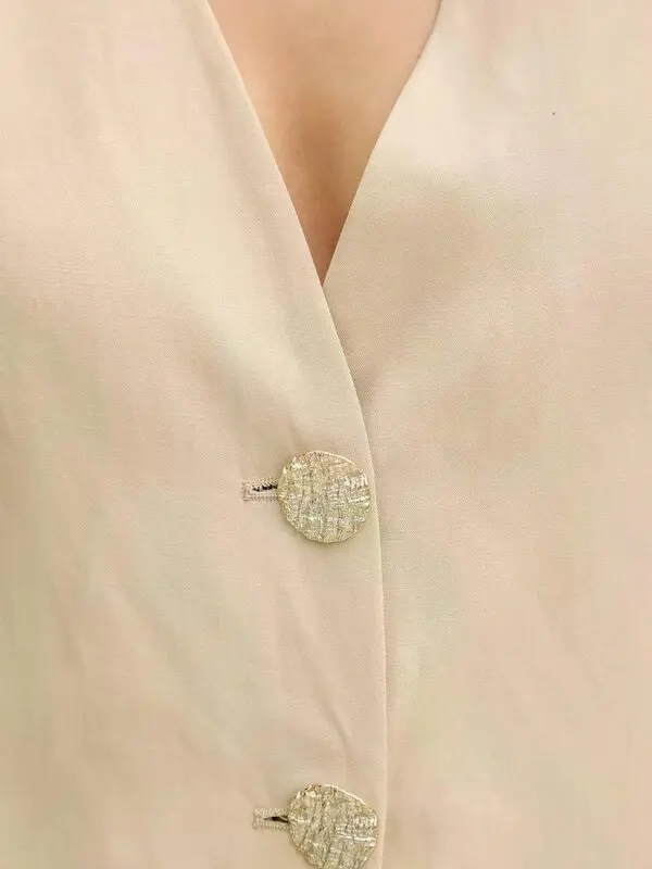 GAUDI Sleeveless V-neck Button-up Top