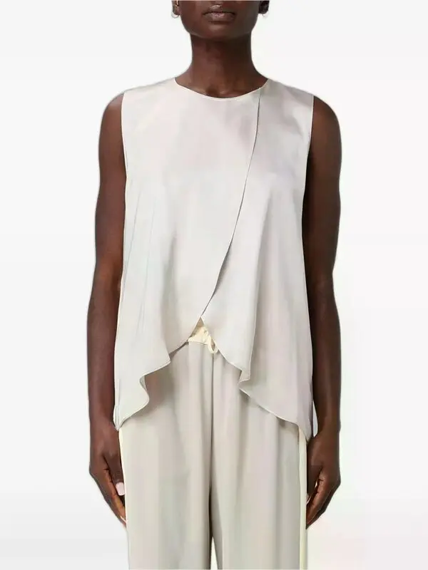 HANITA Asymmetric Draped Top - Neutrals