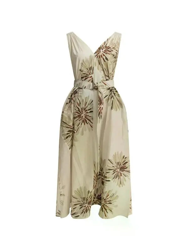 Brunello Cucinelli Floral-print Midi Dress