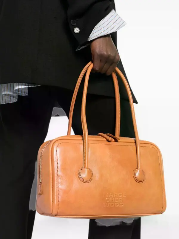 MARGESHERWOOD Logo-debossed Leather Tote Bag