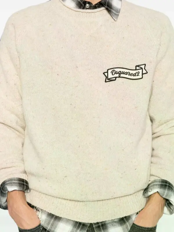 Dsquared2 Logo-patch Raglan-sleeve Sweater