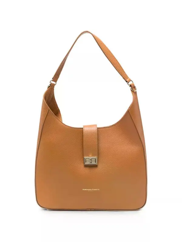 ADRIANNA FERETTI Leather Turn-lock Tote Bag
