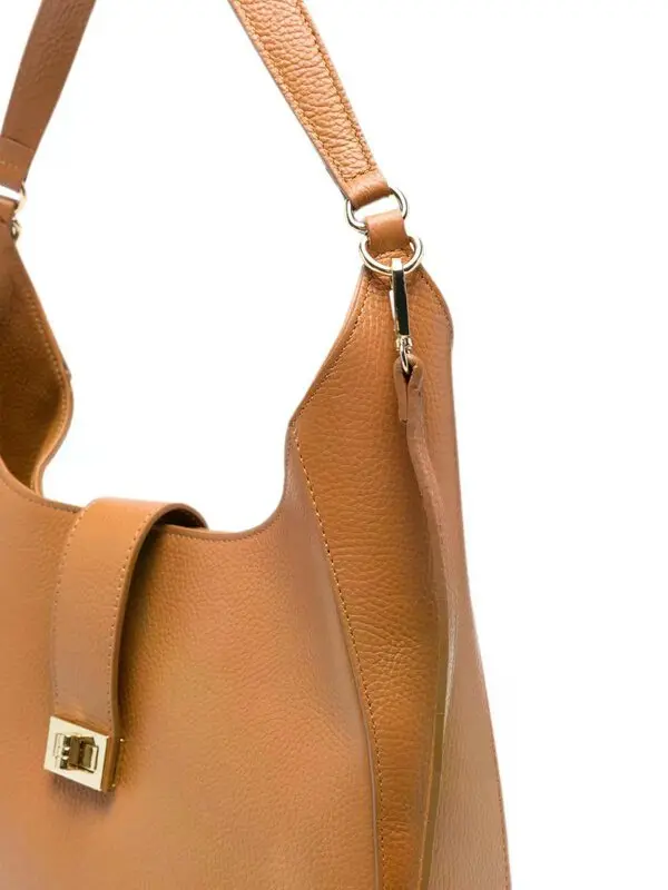 ADRIANNA FERETTI Leather Turn-lock Tote Bag