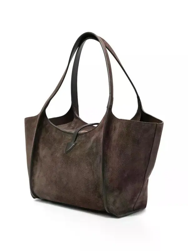 TOD'S Small T Timeless Suede Tote Bag - Brown
