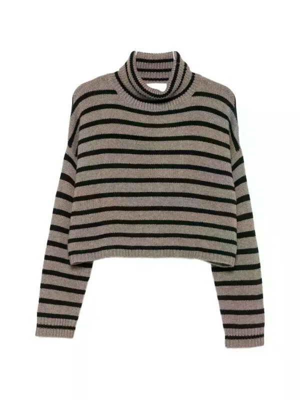 LISA YANG Zerlina Striped Roll-neck Jumper - Neutrals