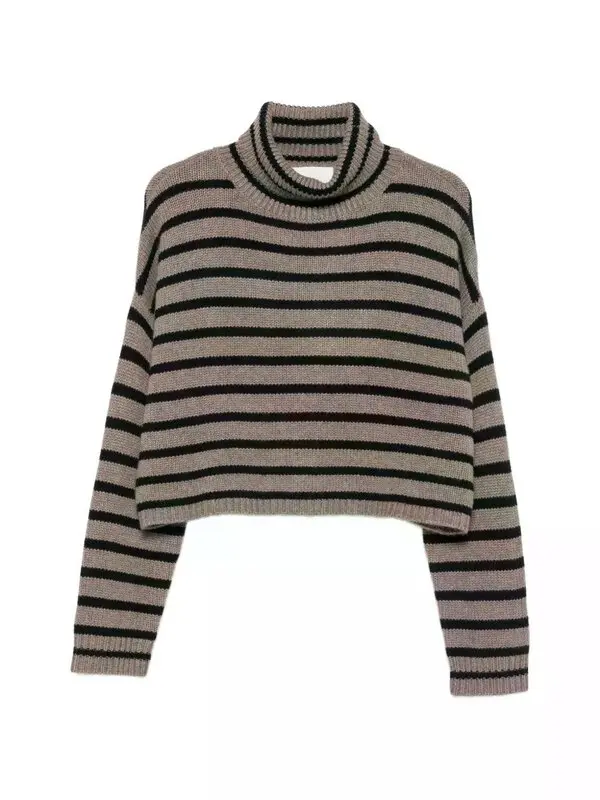 LISA YANG Zerlina Striped Roll-neck Jumper - Neutrals