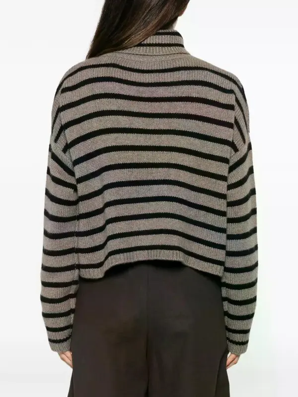LISA YANG Zerlina Striped Roll-neck Jumper - Neutrals