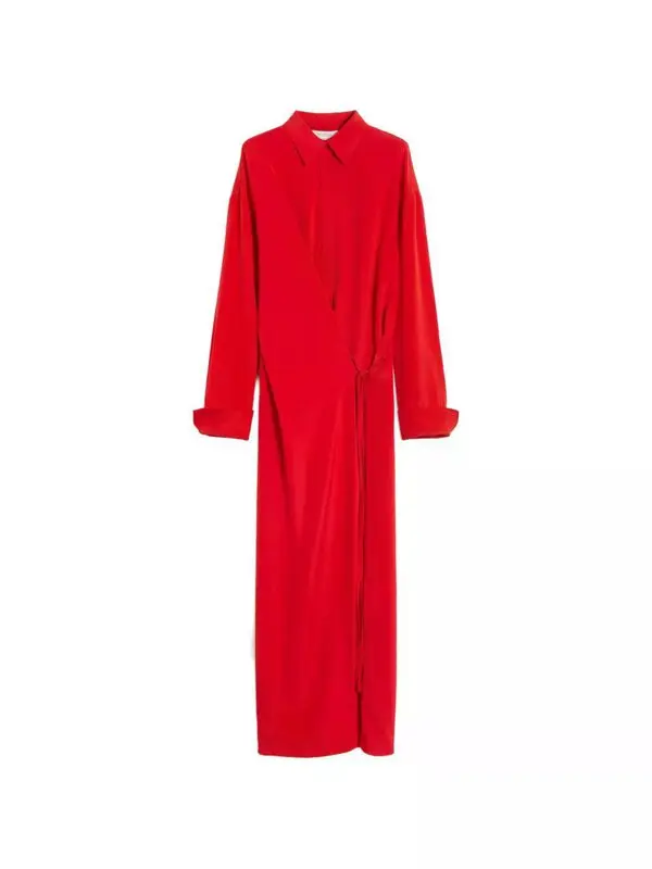 Sportmax Draped Wrap-style Midi Dress - Red