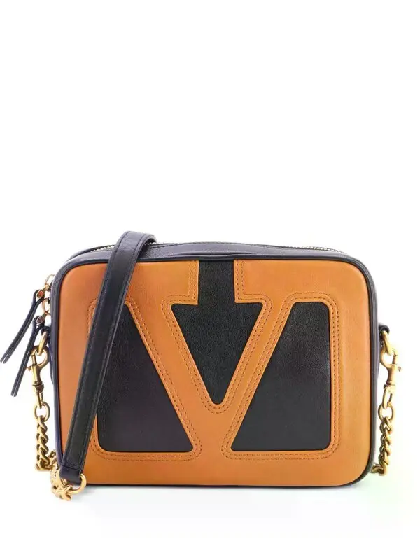 Valentino Garavani Viva Superstar Chain Leather Small Crossbody Bag - Black