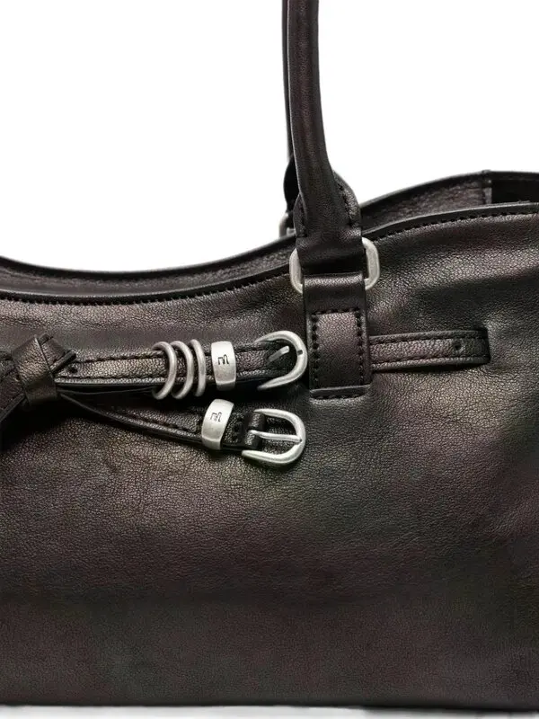 MARGESHERWOOD Grandma Used Belt-detail Leather Shoulder Bag - Black