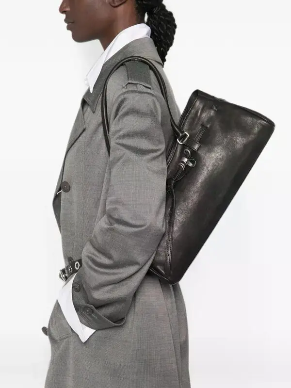 MARGESHERWOOD Buckle-detail Leather Tote Bag - Black