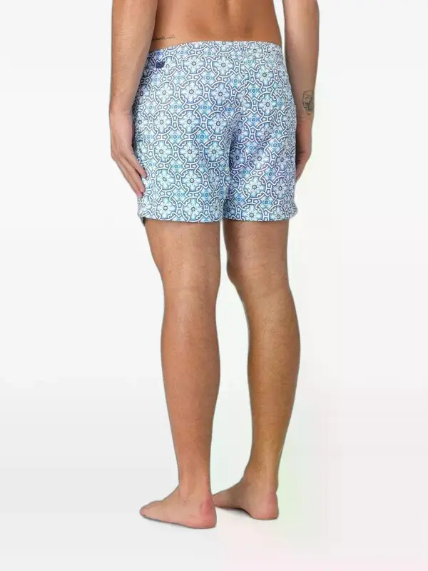 PENINSULA SWIMWEAR Geometric-print Drawstring Swim Shorts