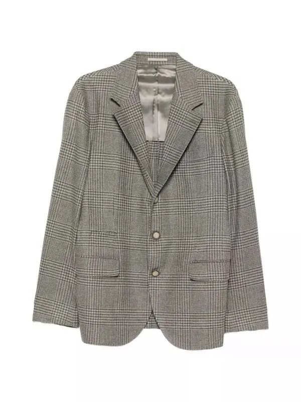 Brunello Cucinelli Prince Of Wales Check-pattern Blazer - Grey