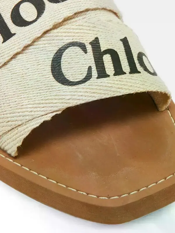 Chloé Woody Logo-print Canvas Sandals