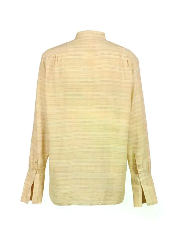 424 Striped Band-collar Shirt