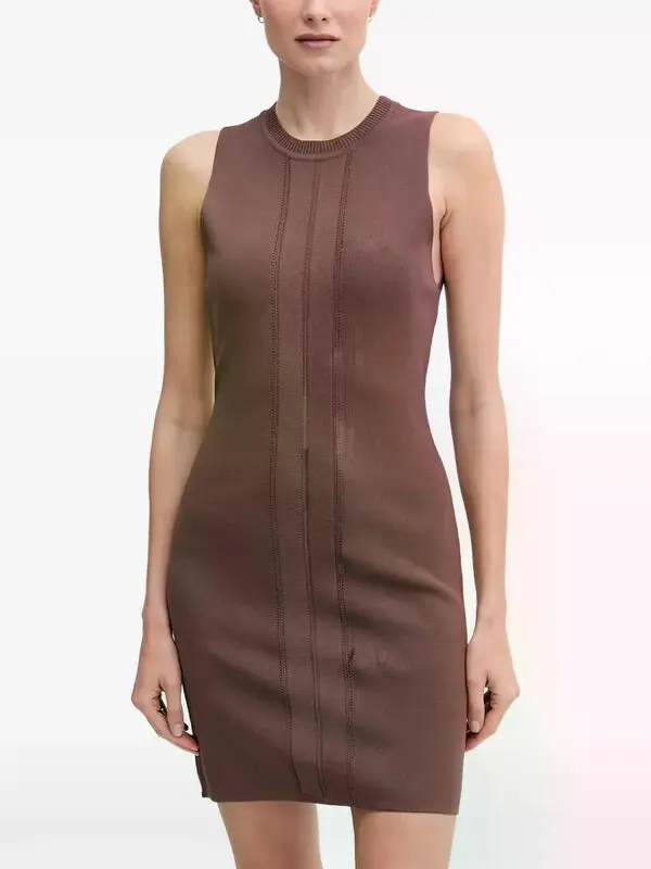 GAUDI Sleeveless Pointelle-knit Mini Dress