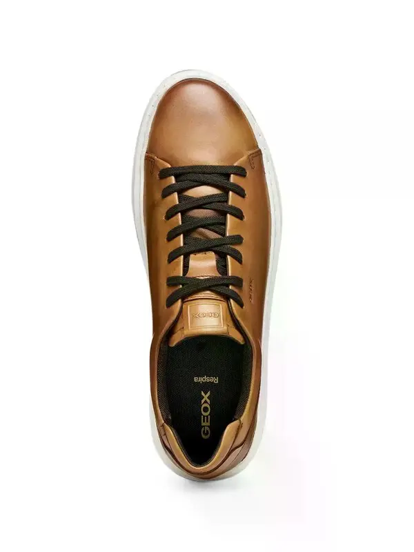 Geox Deiven Logo-debossed Leather Sneakers