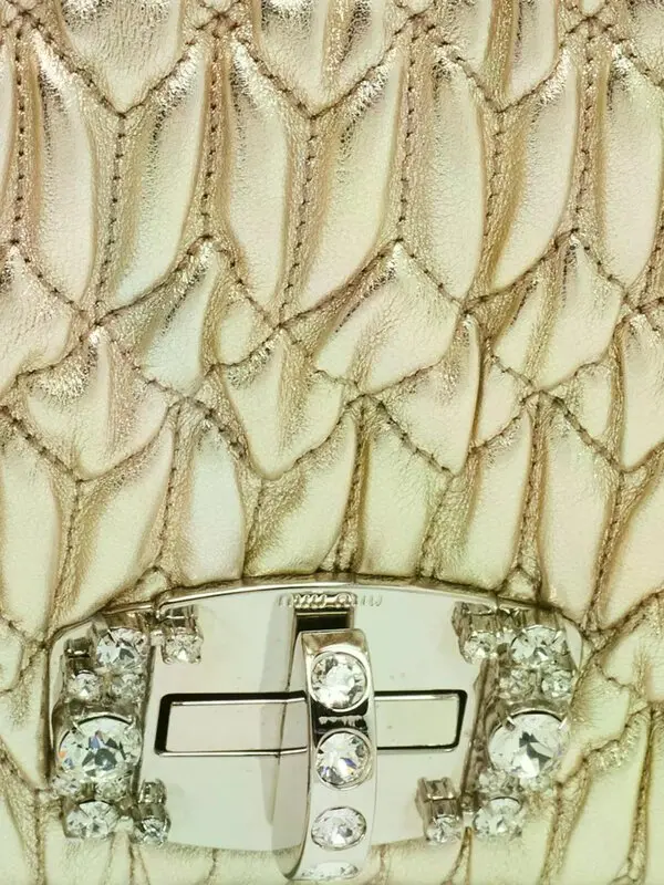Miu Miu Cloqué Crystal-embellished Matelassé Clutch Bag