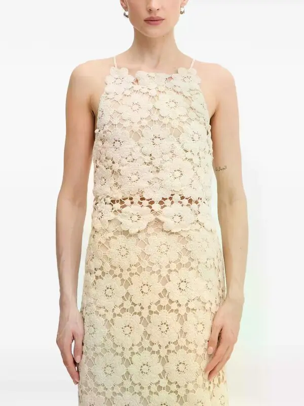 Bardot Veneta Crochet-knit Halterneck Top