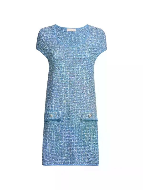 Liu Jo Tweed-effect Mini Dress - Blue