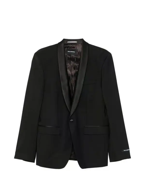 Karl Lagerfeld Satin-trim Buttoned Blazer