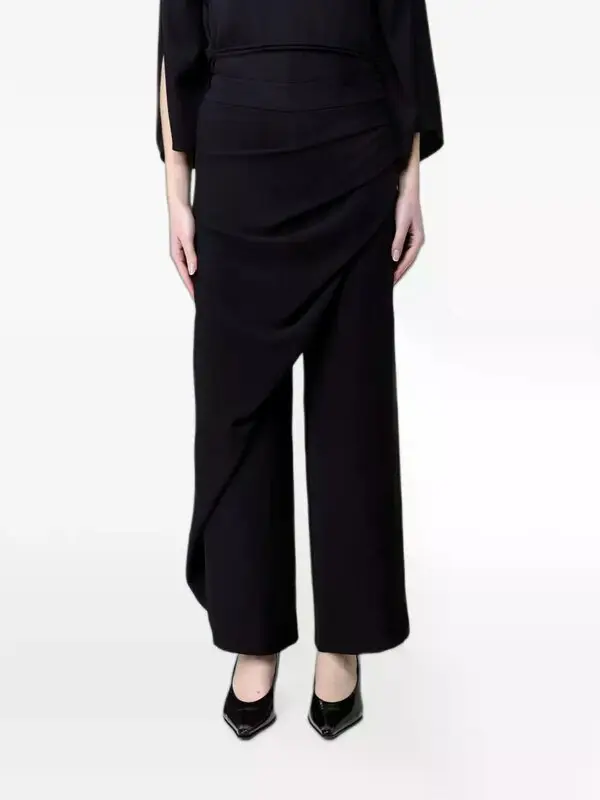 HANITA Draped-panel Pallazo Trousers - Black