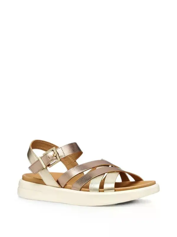 Geox Xand 2s Metallic-finish Crossover-strap Sandals