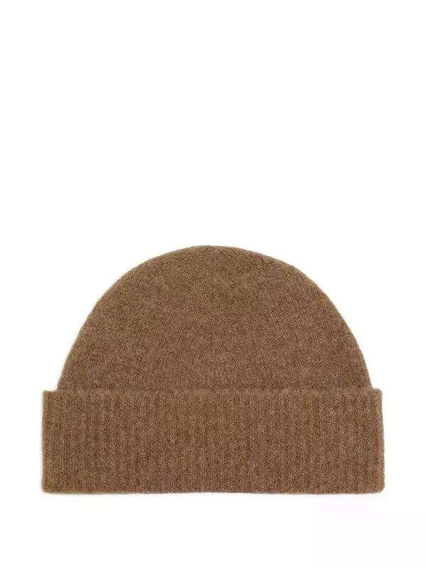 AMI Paris De Coeur Beanie Hat - Brown