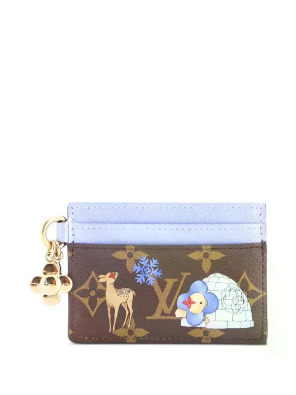 LOUIS VUITTON Charms Limited Edition Christmas Animation Monogram Canvas Card Holder - Blue
