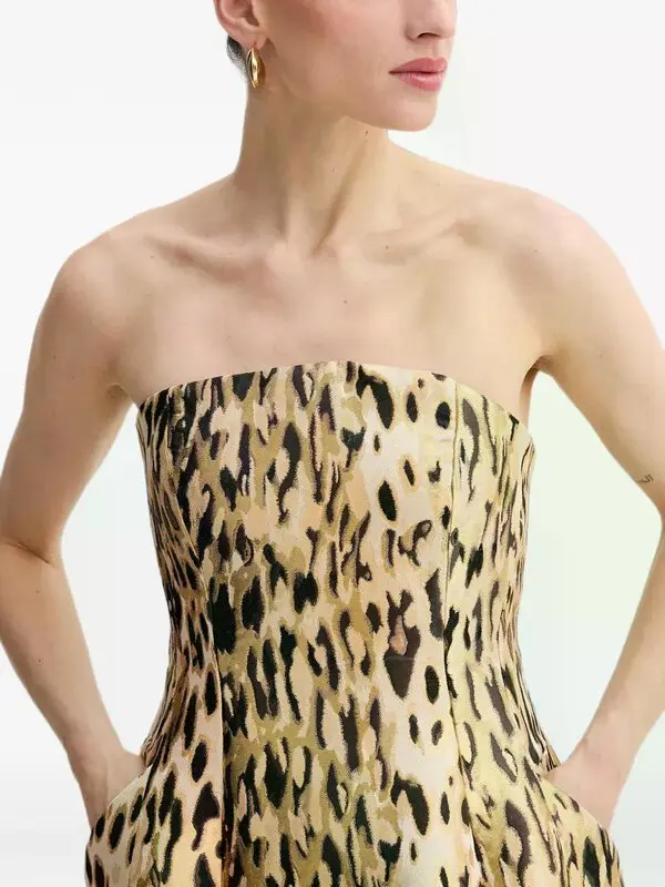 Bardot Florine Leopard-print Strapless Mini Dress