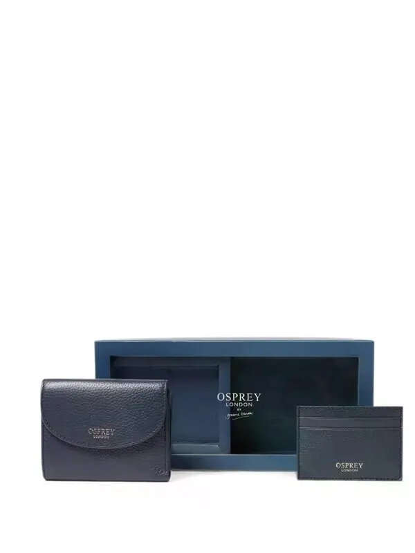 OSPREY The Tilly Grainy Leather Wallet And Card Holder Set - Blue